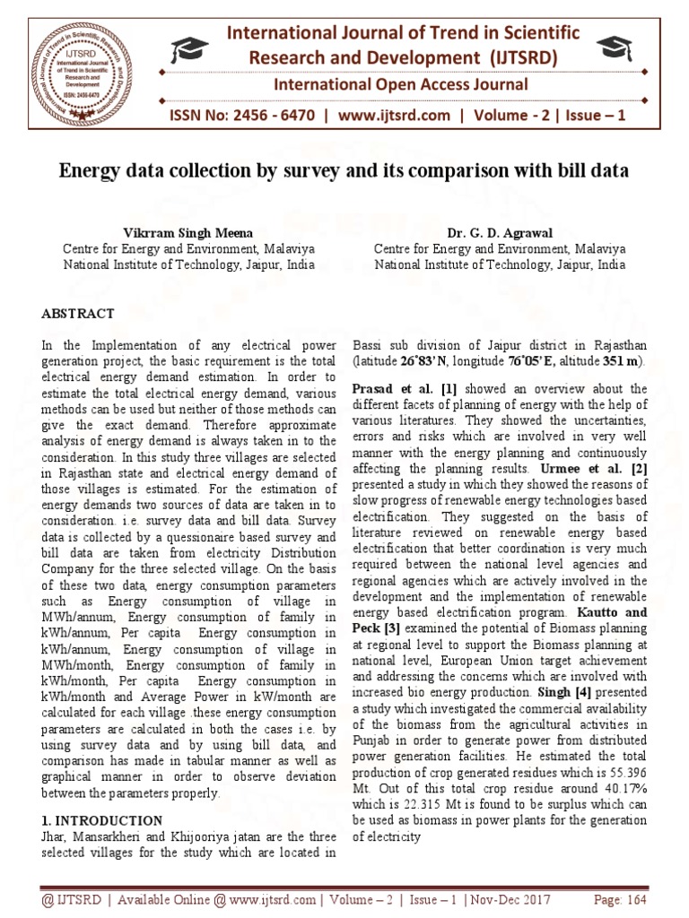 Energy Data Collection by Survey and Its Comparison With Bill Data ...