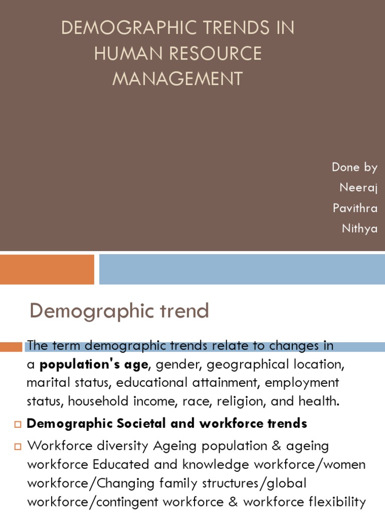 Demographic Trends In Human Resource Management Millennials Human