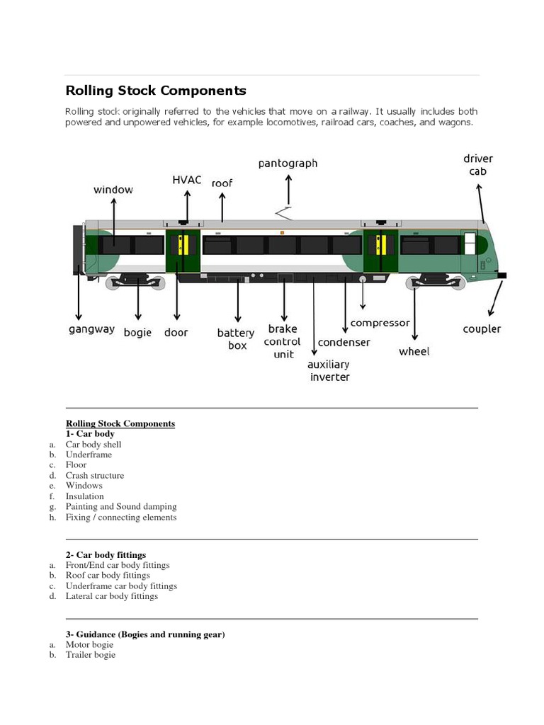 Key Components of Rolling Stock | PDF | Brake | Vehicles