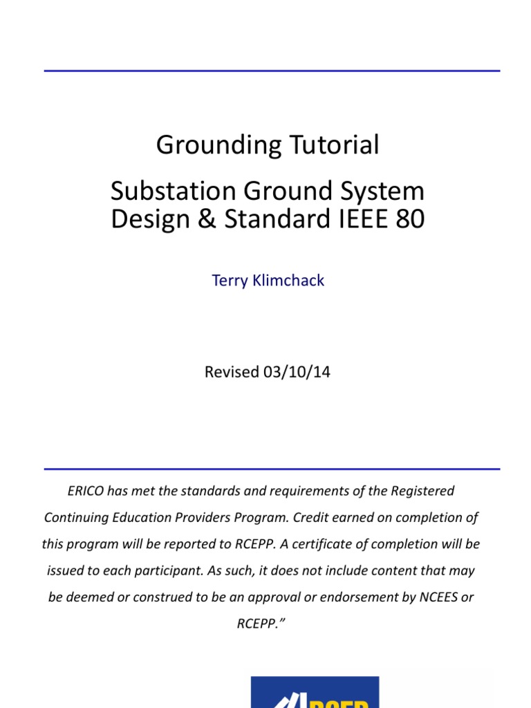 Grounding Tutorial Substation Ground System Design & Standard IEEE 80 | PDF | Corrosion ...