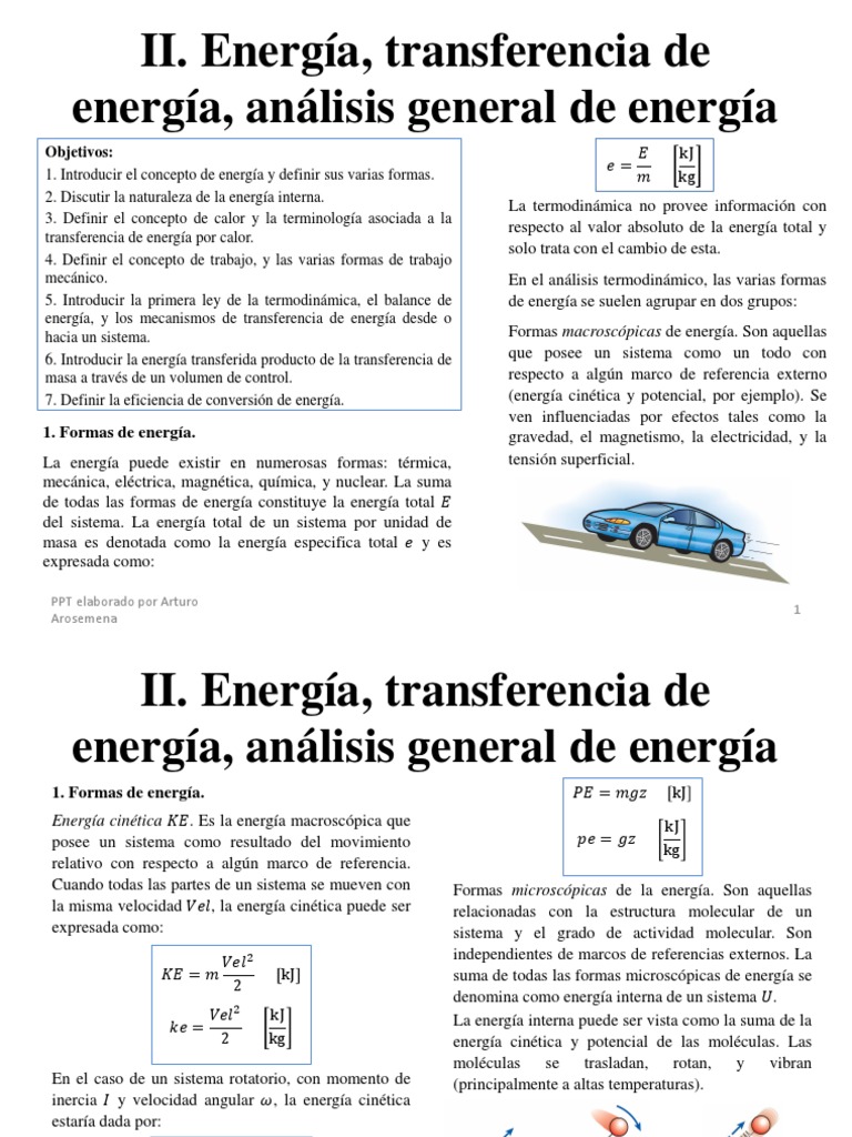Clase 2 Energia Transferencia de Energia Analisis General de Energia ...