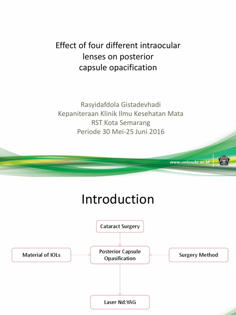 Effect of Four Different Intraocular Lenses on Posterior Capsule ...