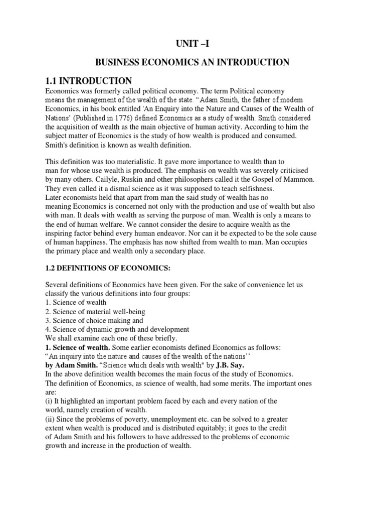 Introduction To Business Economics | PDF | Economics | Wealth