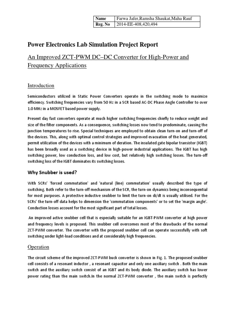Power Electronics Lab Simulation Project Report | PDF | Power ...