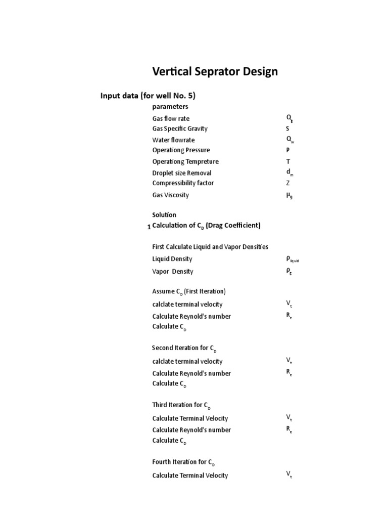 Saif Sep Design | PDF | Gases | Liquids