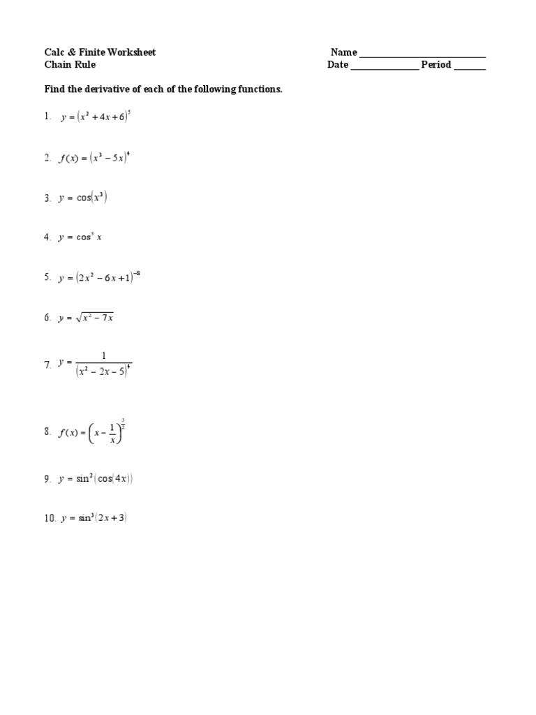 Chain Rule With Answers | PDF