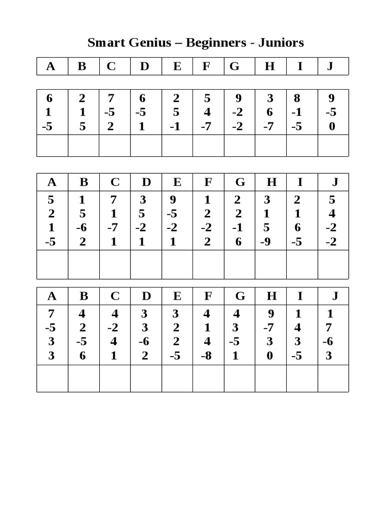 Smart Genius - Beginners - Juniors | PDF