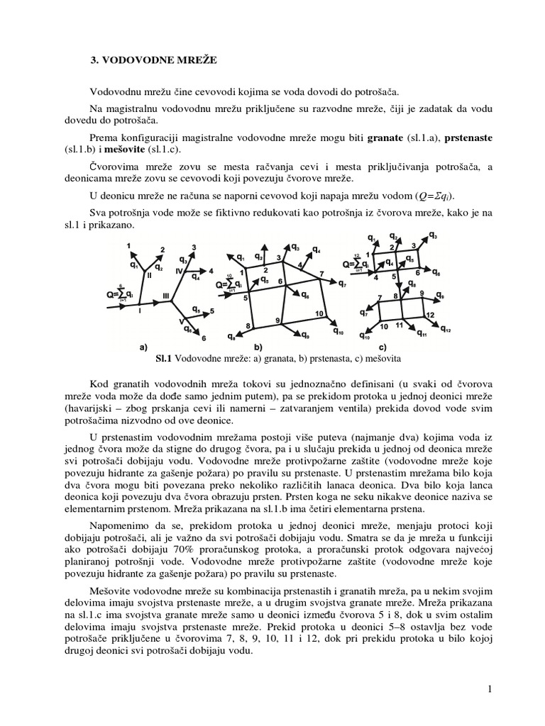 Predavanje Mreze Vodovodi | PDF