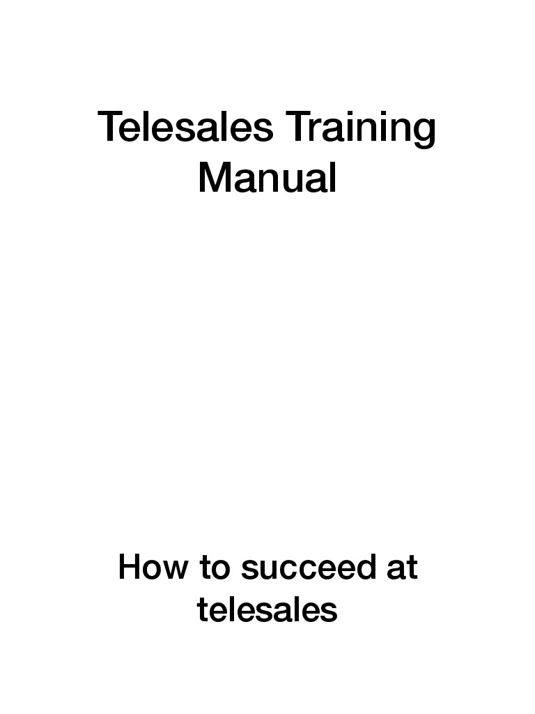 Telesales Training Manual | PDF | Career & Growth | Business