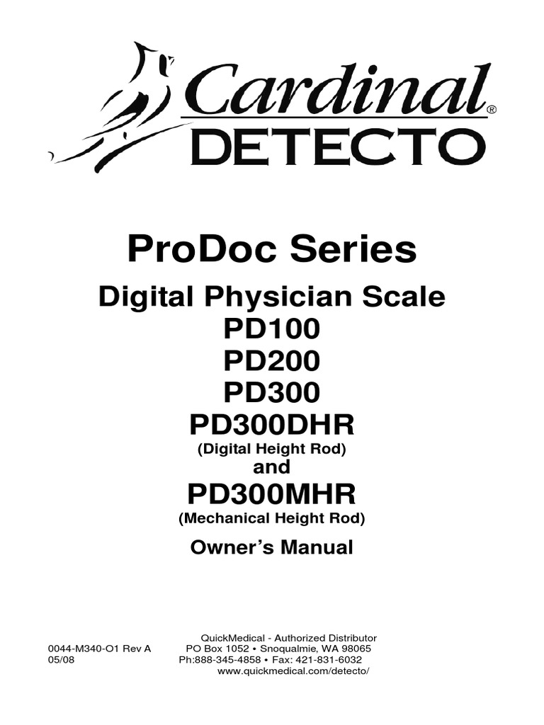 Detecto Manual Detecto Pd100 Pd200 Pd300 | PDF | Electrical Connector ...