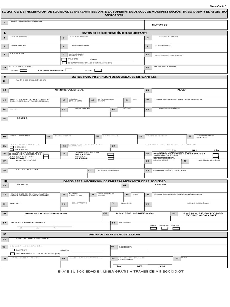 Solicitud de Inscripción de Sociedad Mercantil.pdf | Sociedad de responsabilidad limitada ...