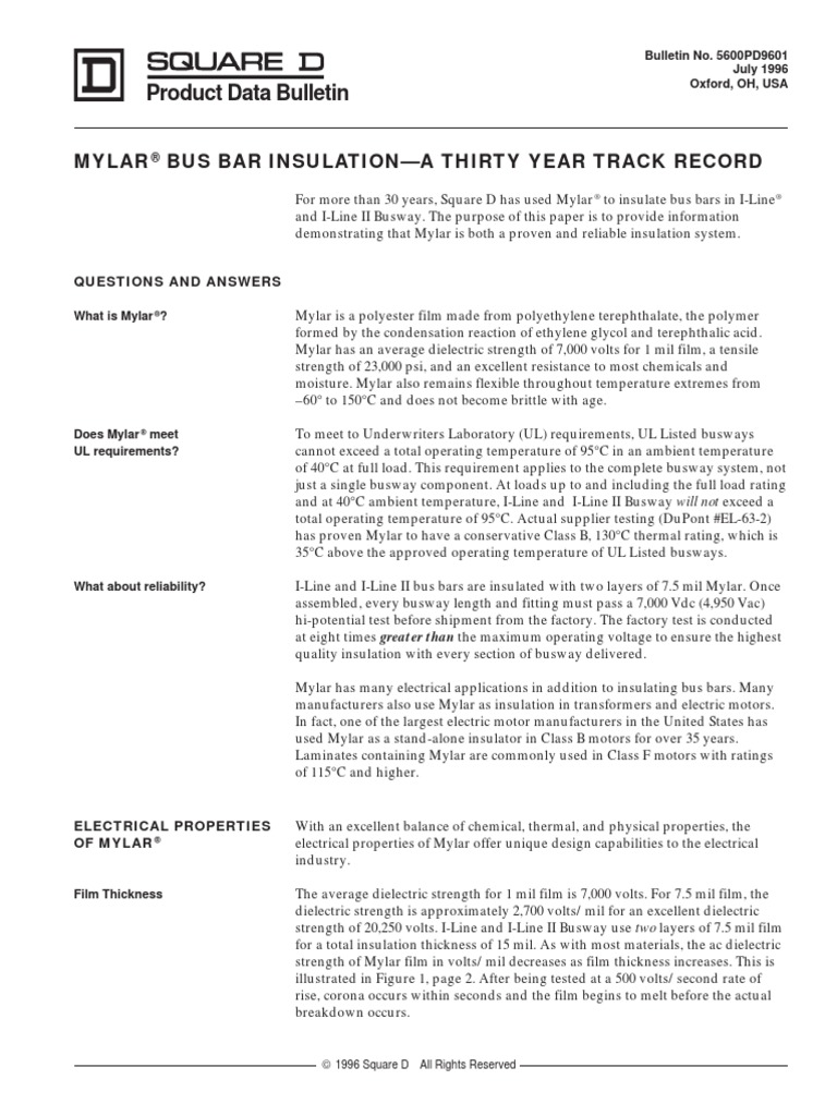 SQUARE D - I LINE Busbar Insulation | PDF | Insulator (Electricity ...