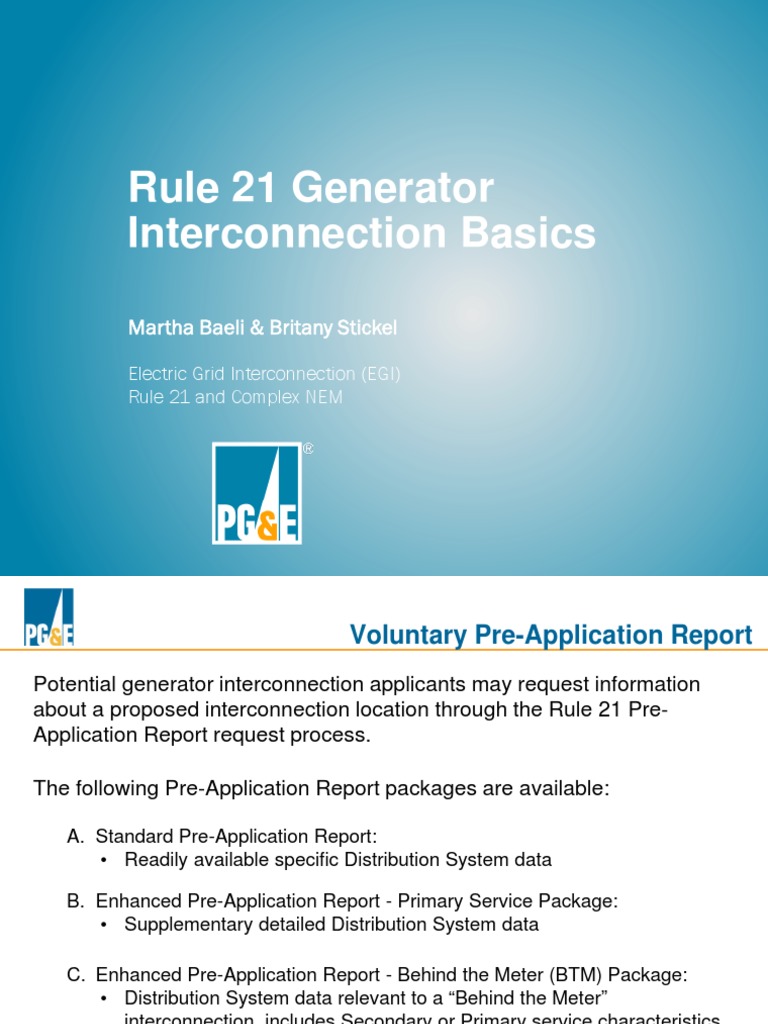 Rule 21 Generator Interconnection Basics PDF | PDF | Electric Generator | Reliability Engineering