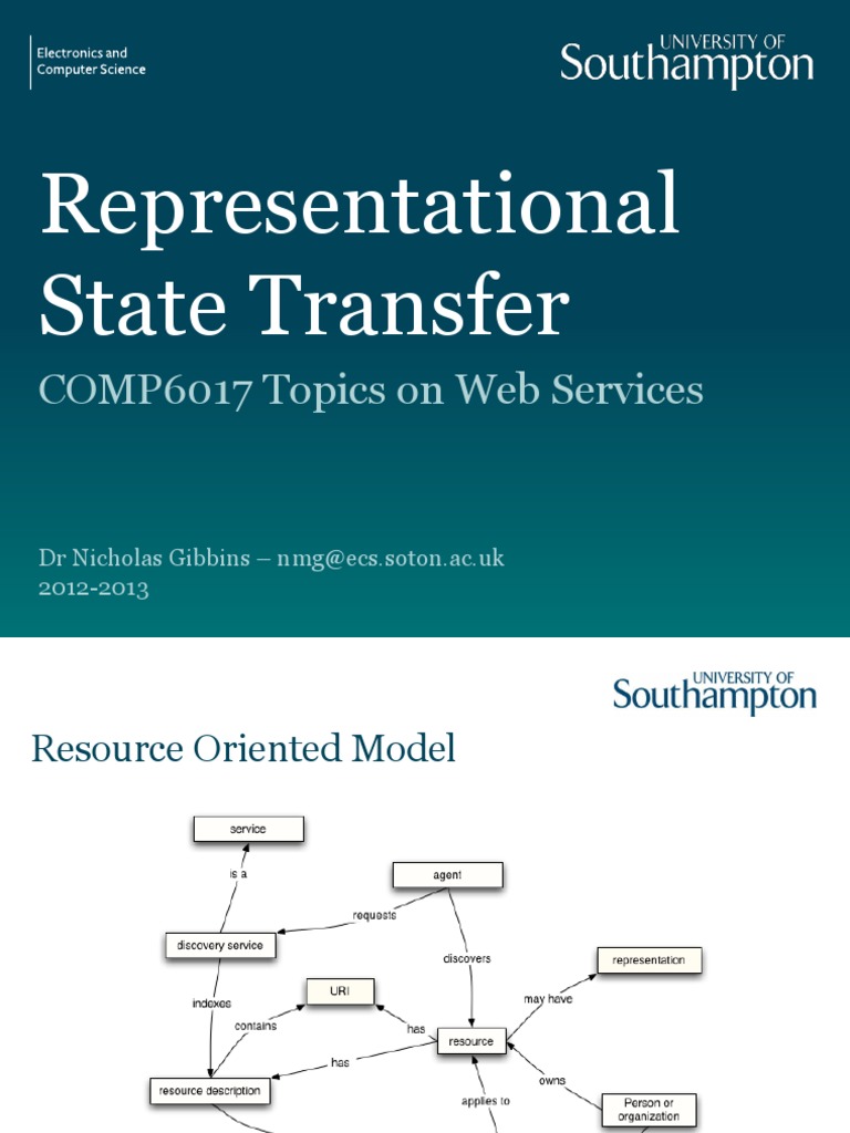 Representational State Transfer: COMP6017 Topics On Web Services | PDF ...
