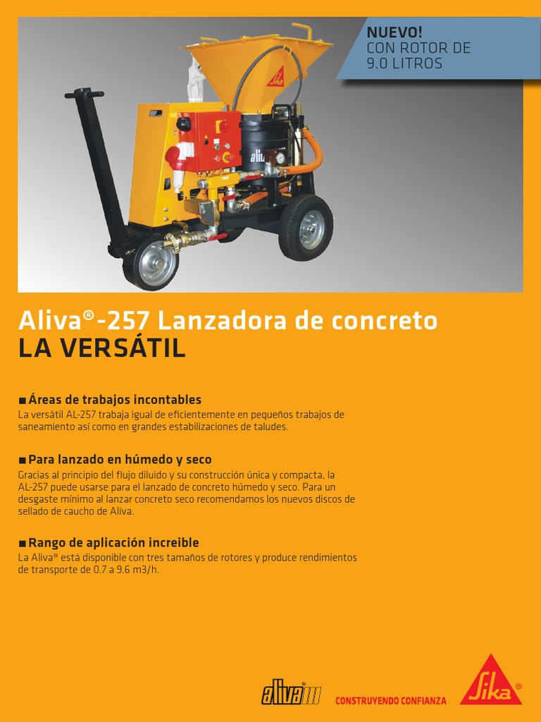 Aliva®-257 Lanzadora de concreto: La Versátil
