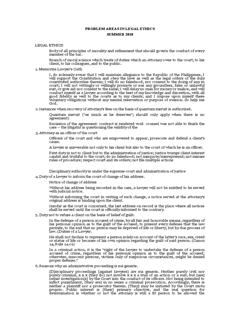 Pointers For Pale Final Exam With Notes | PDF | Lawyer | Judiciaries