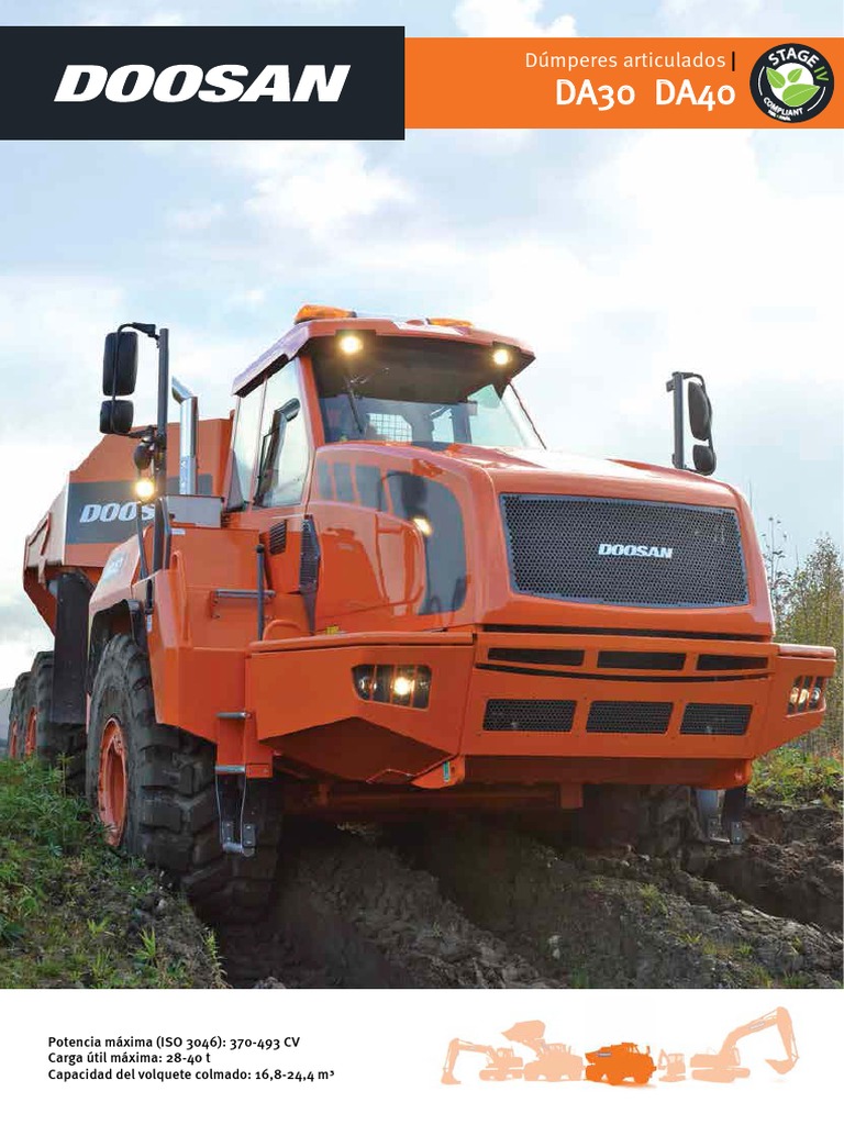Doosan Articulated Dump Truck Da30 Da40 Es | PDF | Suspensión (Vehículo ...