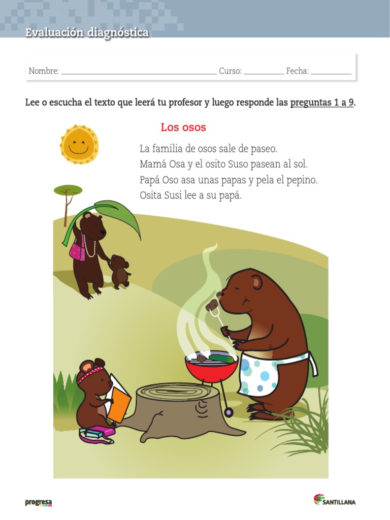 Evaluación Diagnóstica de Lectura Infantil | PDF | Ocio