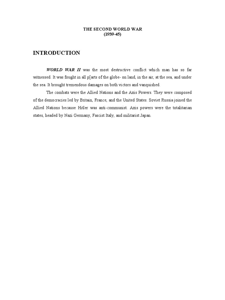 Overview of World War II (1939-1945) | PDF | World War II | Nazi Germany