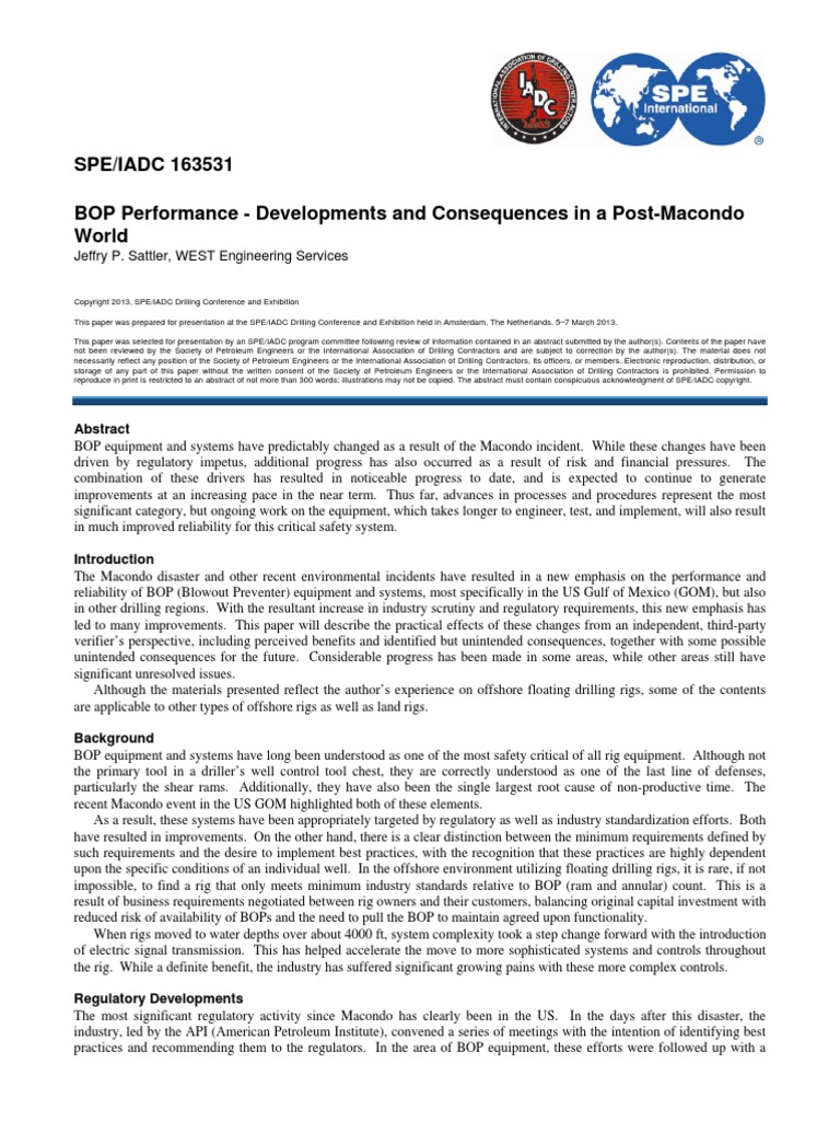 SPE-163531-MS - BOP Performance - Developments and Consequences in A ...