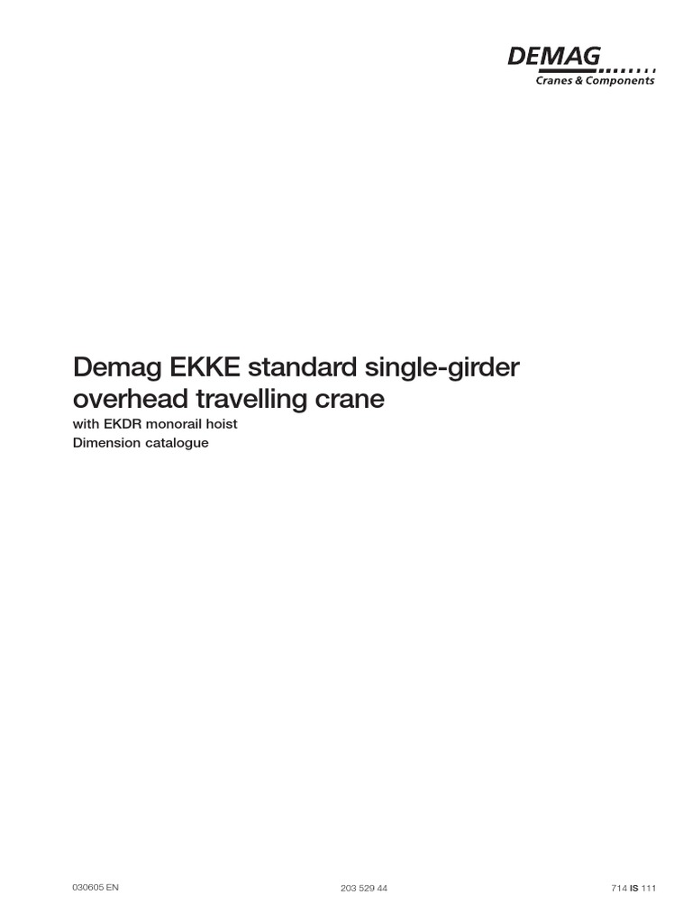 Viga Testera DEMAG | PDF | Crane (Machine) | Transmission (Mechanics)