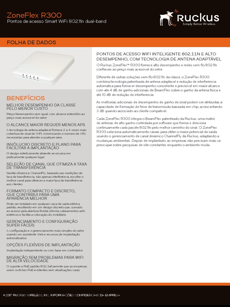 Ruckus R300 Datasheet | Download grátis PDF | Wi-Fi | Ieee 802.11