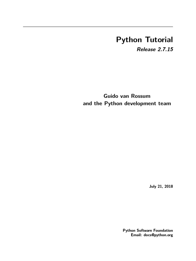 Tutorial | PDF | Division (Mathematics) | Python (Programming Language)