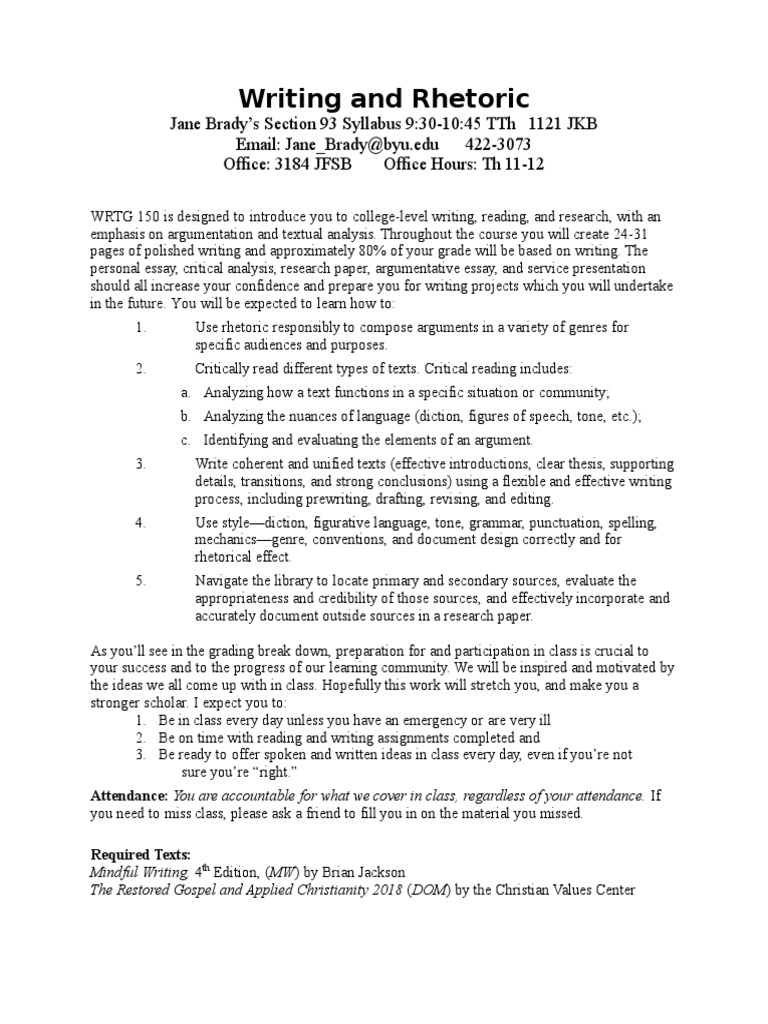 Fall Syllabus 2018 | PDF | Rhetoric | Title Ix