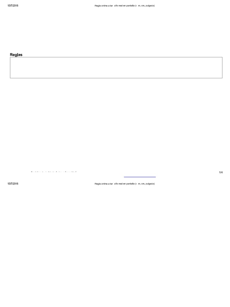 Regla Online a Tamaño Real en Pantalla (Mm, Cm, Pulgada)