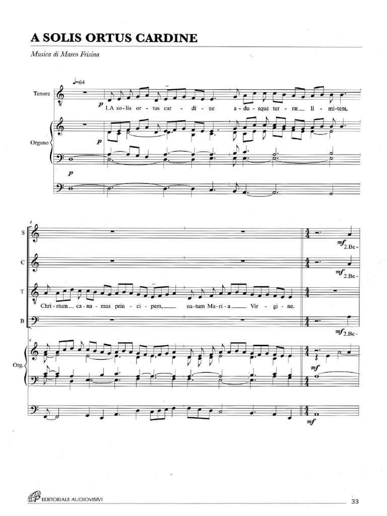 A Solis Ortus Cardine (Frisina) | PDF