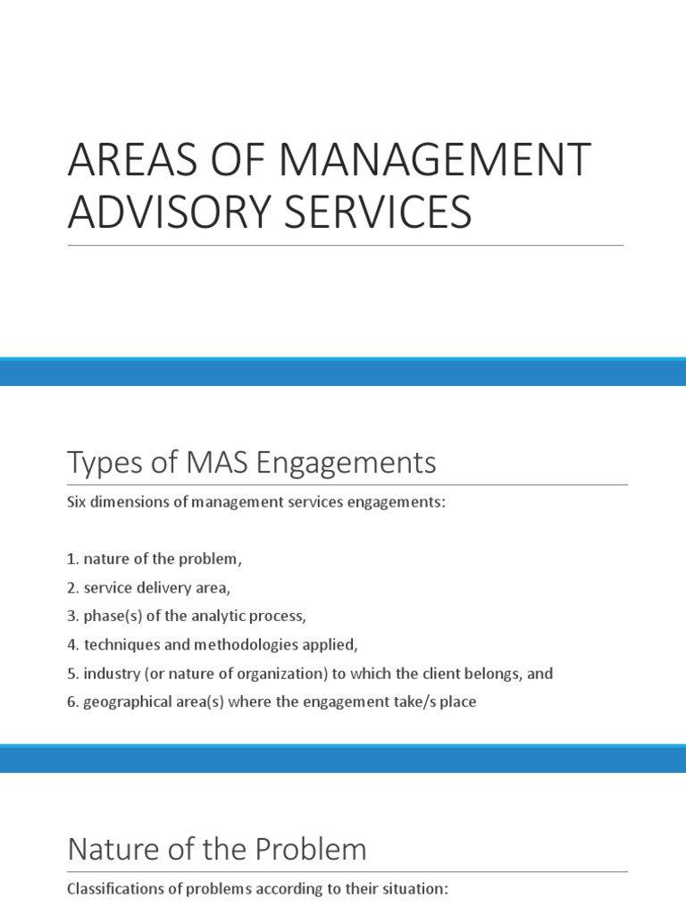 Areas of Management Advisory Services | PDF | Marketing | Audit