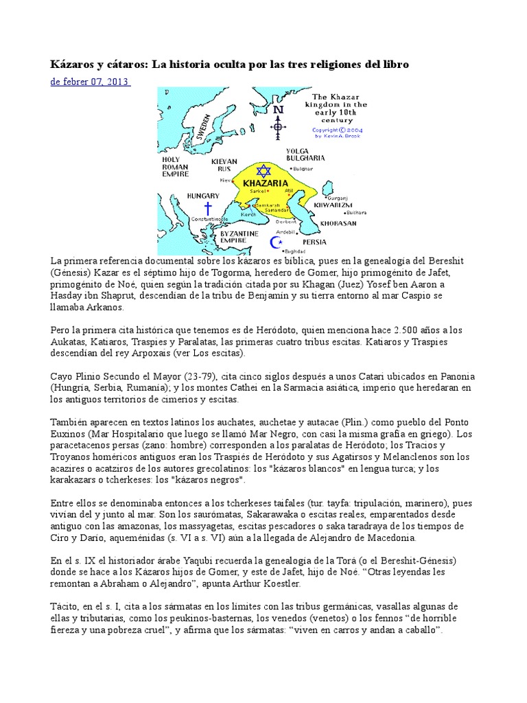 Kázaros y Cátaros La Historia Oculta Por Las Tres Religiones Del Libro ...