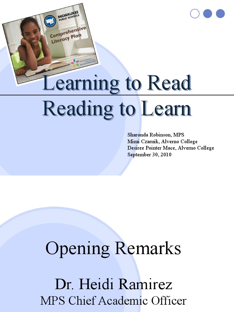 Learning to Read vs. Reading to Learn | PDF | Metacognition | Reading ...