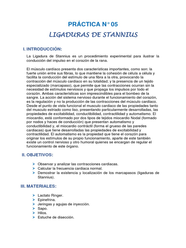 Ligaduras de Stannius demuestran automatismo cardiaco | PDF | Corazón ...