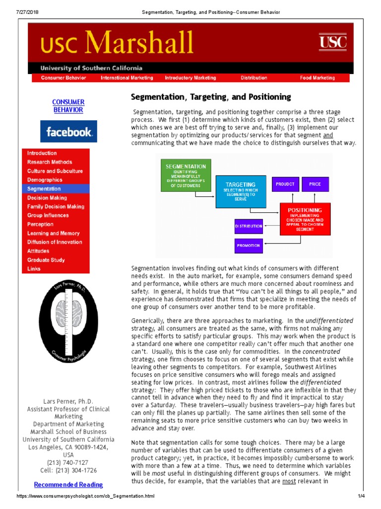 Segmentation, Targeting, and Positioning - Consumer Behavior | PDF | Market Segmentation | Brand