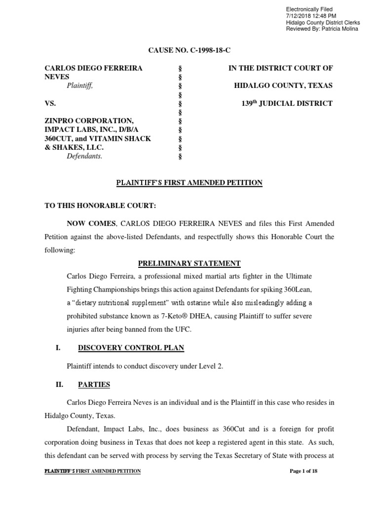 Nieves First Amended Petition | PDF | Negligence | Damages