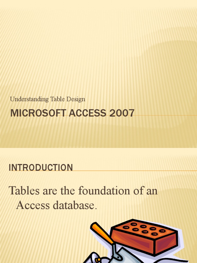 Microsoft Access 2007: Understanding Table Design | PDF | Databases ...