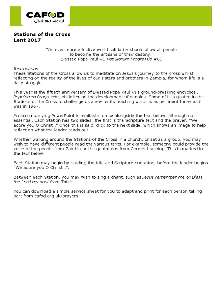 Stations of The Cross Lent 2017: Instructions | PDF | Pontius Pilate ...