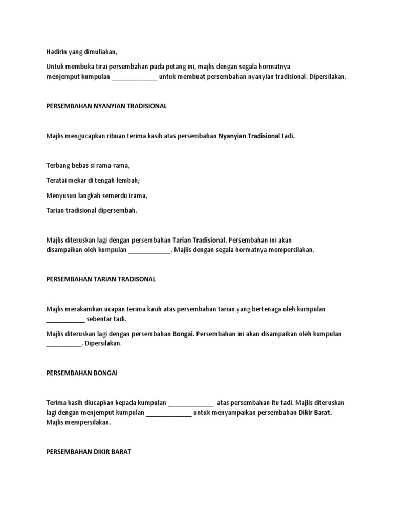 Skrip Persembahan | PDF