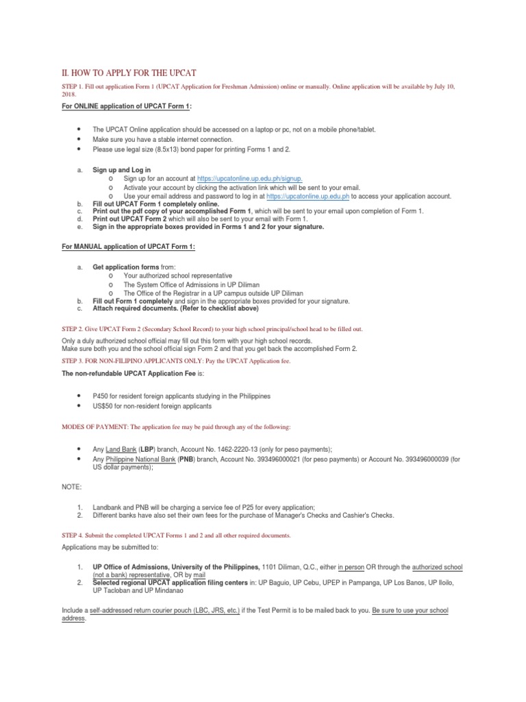 How To Apply For The Upcat | PDF | University And College Admission | Sat