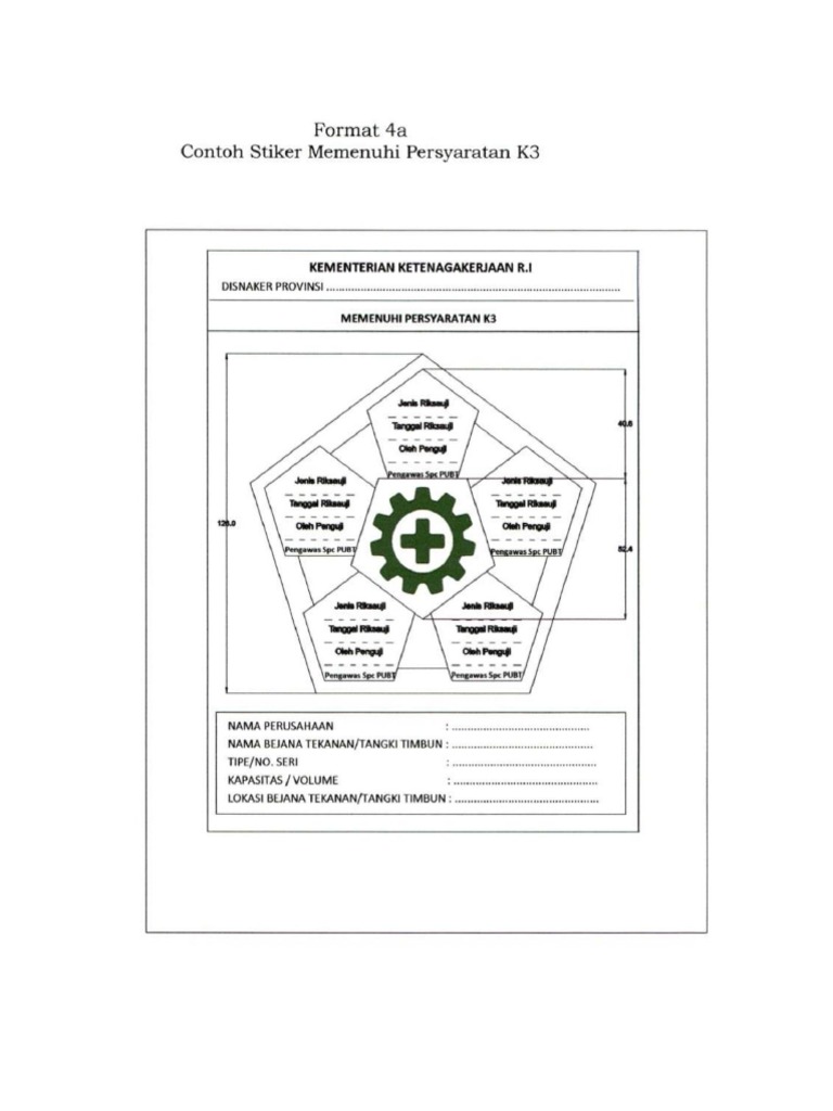 Sticker Tanda Memenuhi K3 PUBT | PDF