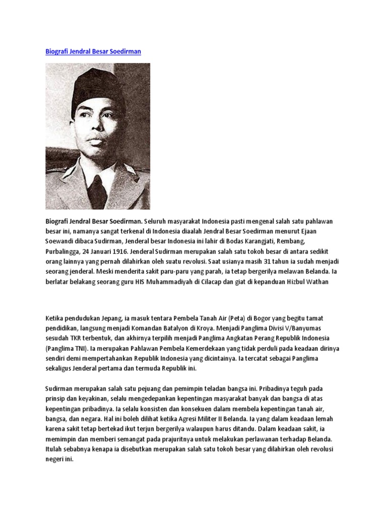 Biografi Jendral Besar Soedirman | PDF | Politik