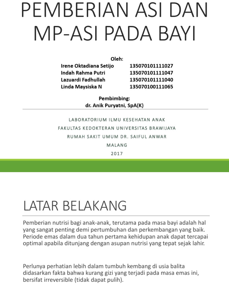 Nutrisi Optimal: ASI dan MP-ASI Bayi | PDF