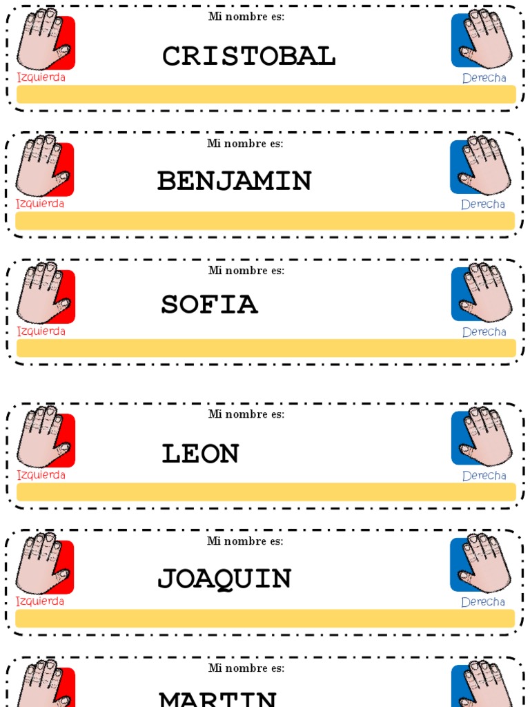 Formato Nombres para Mesas | PDF