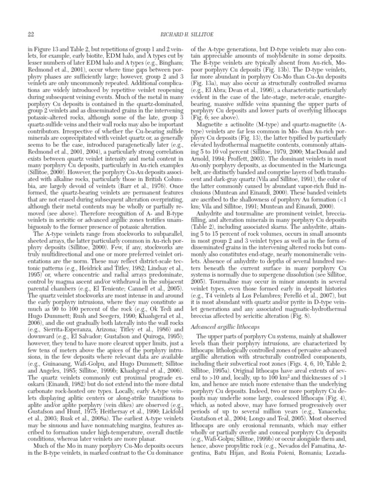 Richard H. Sillitoe: Advanced Argillic Lithocaps | PDF | Magma | Minerals