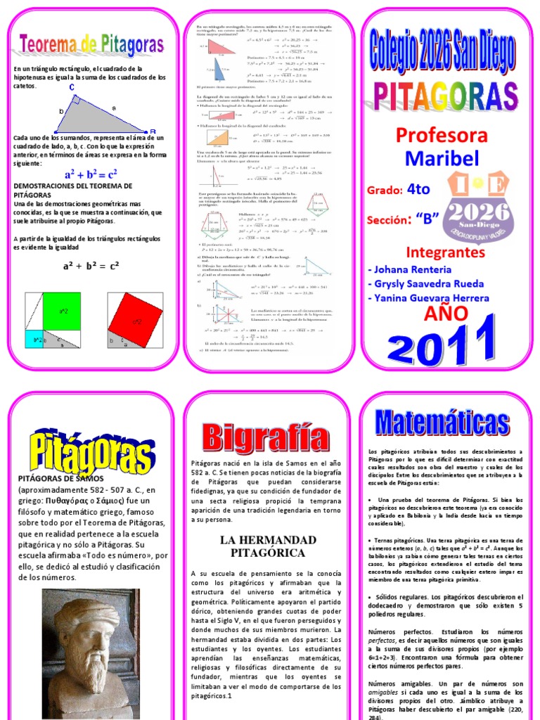 Triptico TP | PDF | Pitágoras | Matemática Elemental