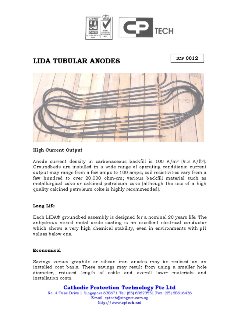 Lida Tubular Anodes PDF | PDF | Anode | Materials