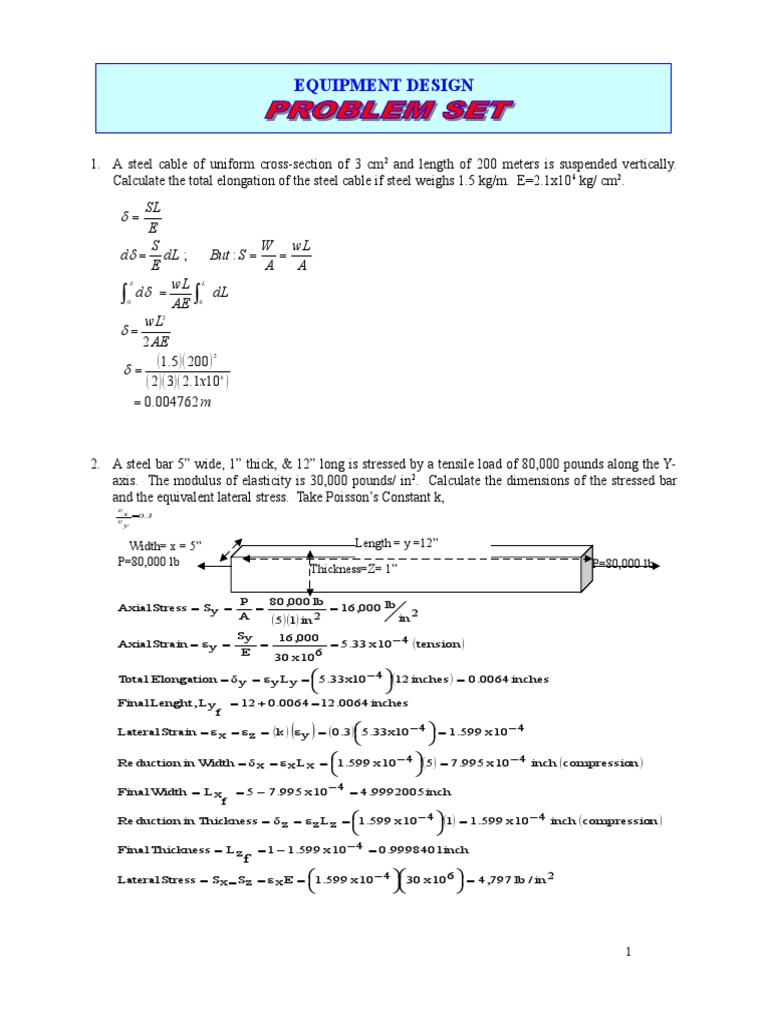 Solved ProblemSetEquipDesisssgn2 | PDF | Ultimate Tensile Strength ...