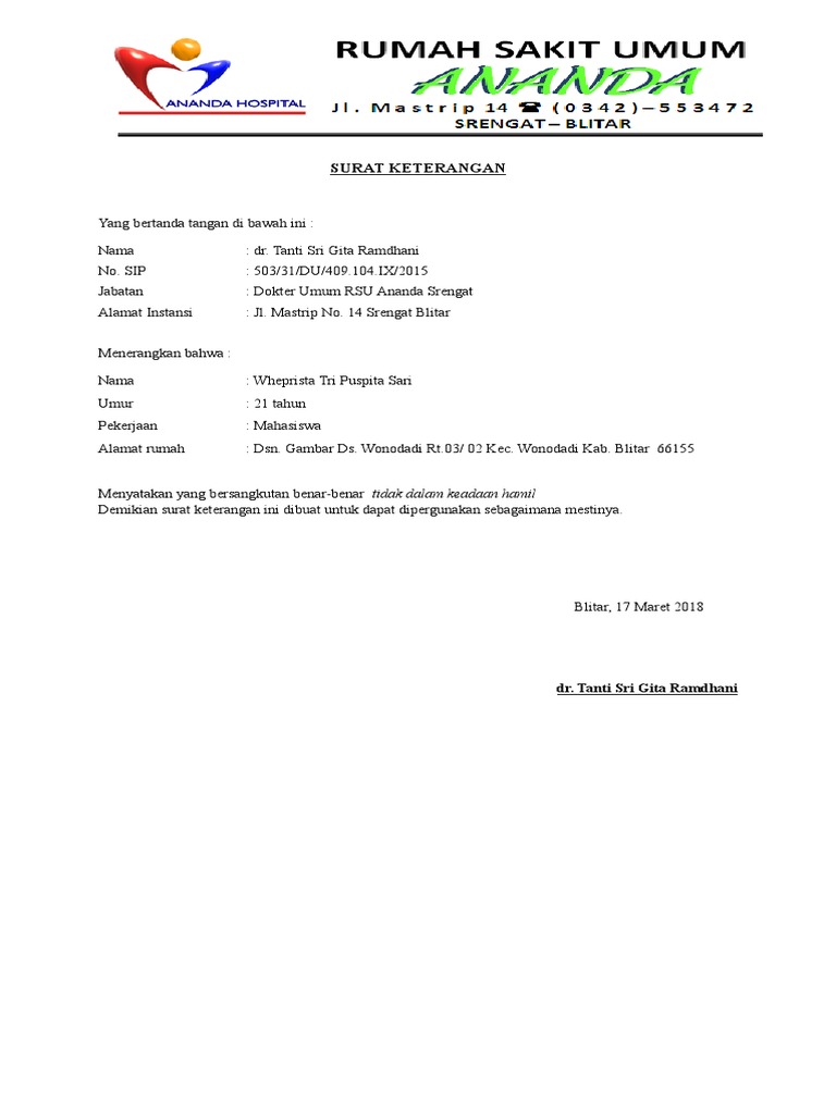 Contoh Surat Keterangan Promosi Kes | PDF