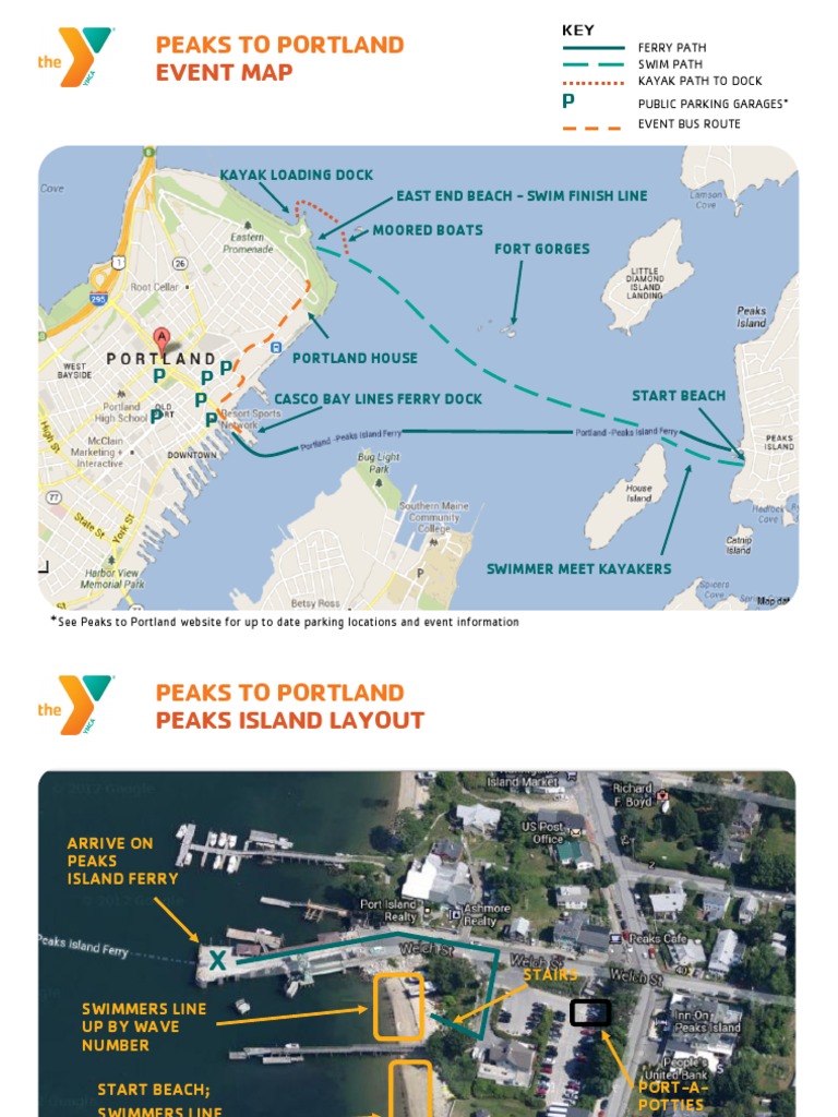 Peaks To Portland Map | PDF | Water Sports | Sports